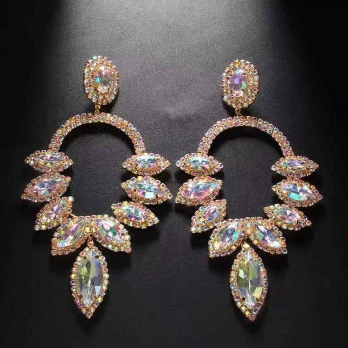 Rain Drop Rhinestone Earrings – Uniqueandcreativefashion